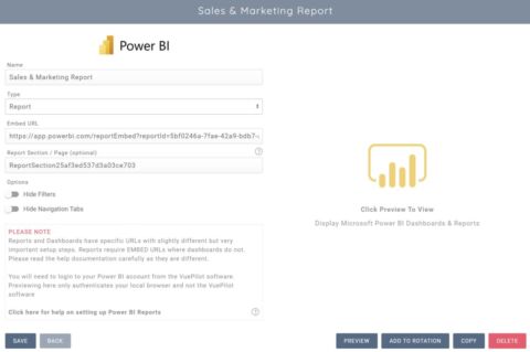 Display Microsoft Power BI Reports On Screens In Your Office – VuePilot