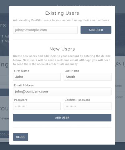 Account Management – VuePilot